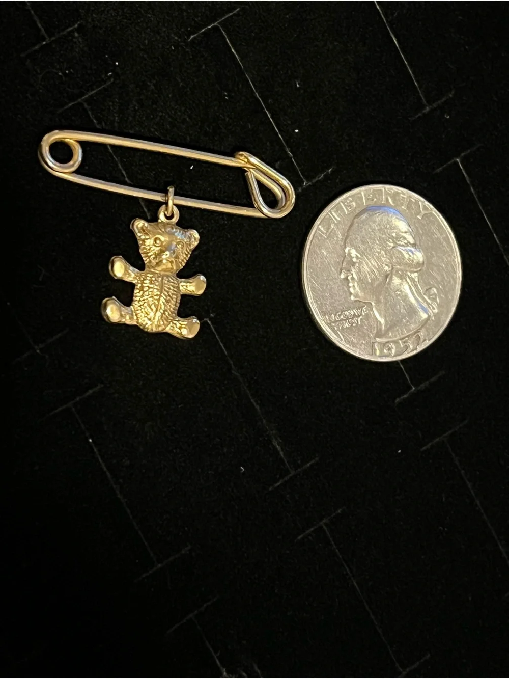 Jewelry | Gold Teddy Bear Safety Pin Charm For Kids Accessories | Poshmark